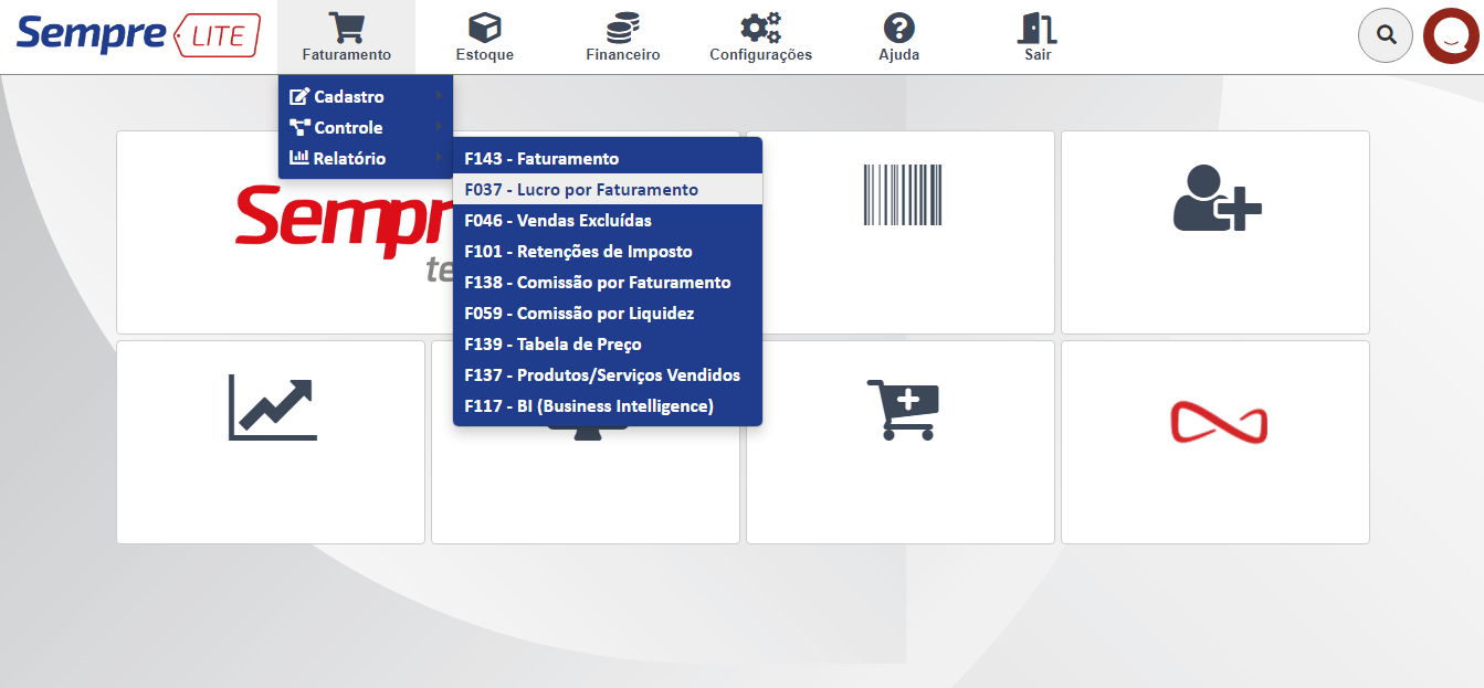 Manual de Instruções: GLT047 Como visualizar um Relatório Lucro por ...