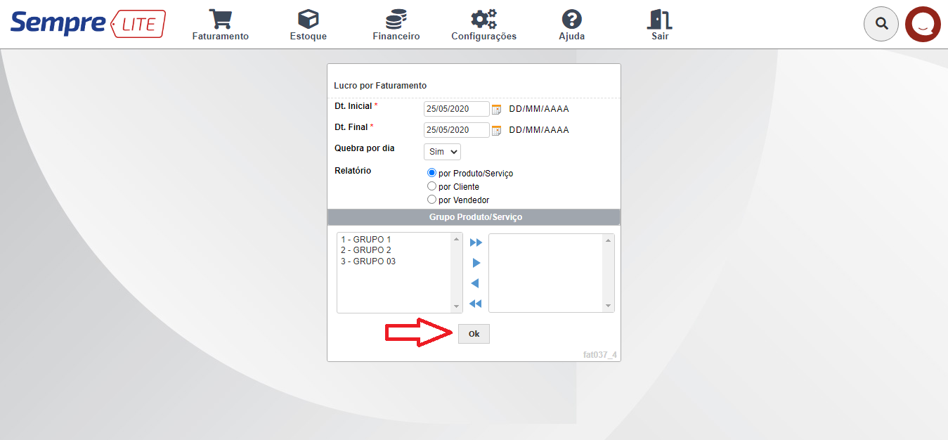 Manual de Instruções: GLT047 Como visualizar um Relatório Lucro por ...