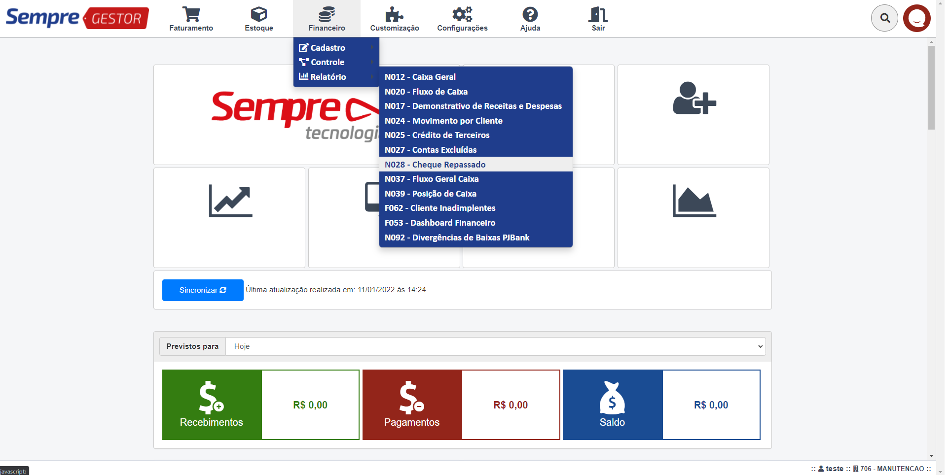 Manual de Instruções: GES141 Como visualizar cheques repassados
